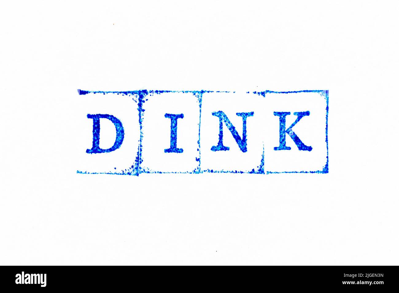 Blue color ink rubber stamp in word DINK (Abbreviation of Double income ...