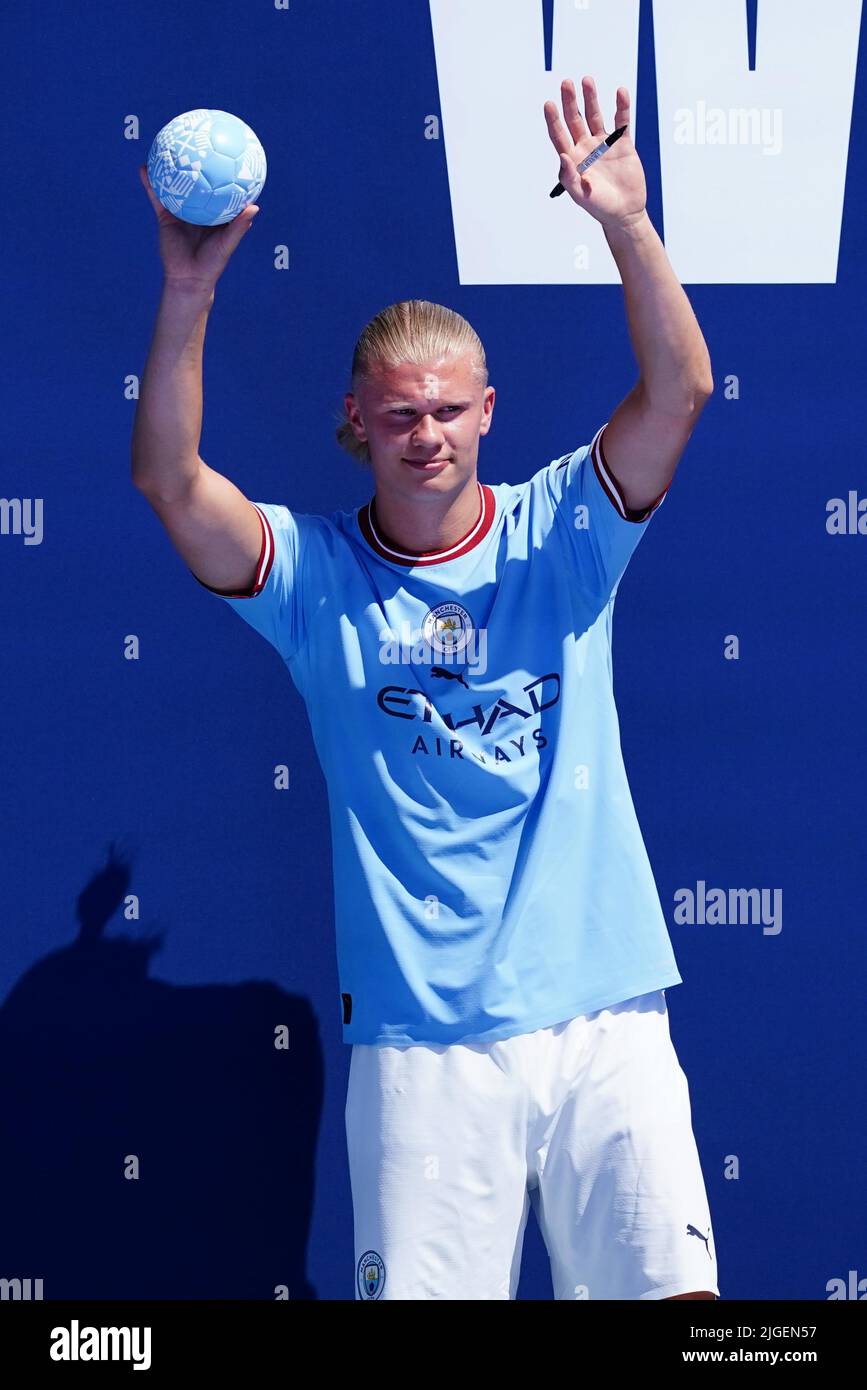 New Manchester City signing, Erling Haaland during a presentation of ...