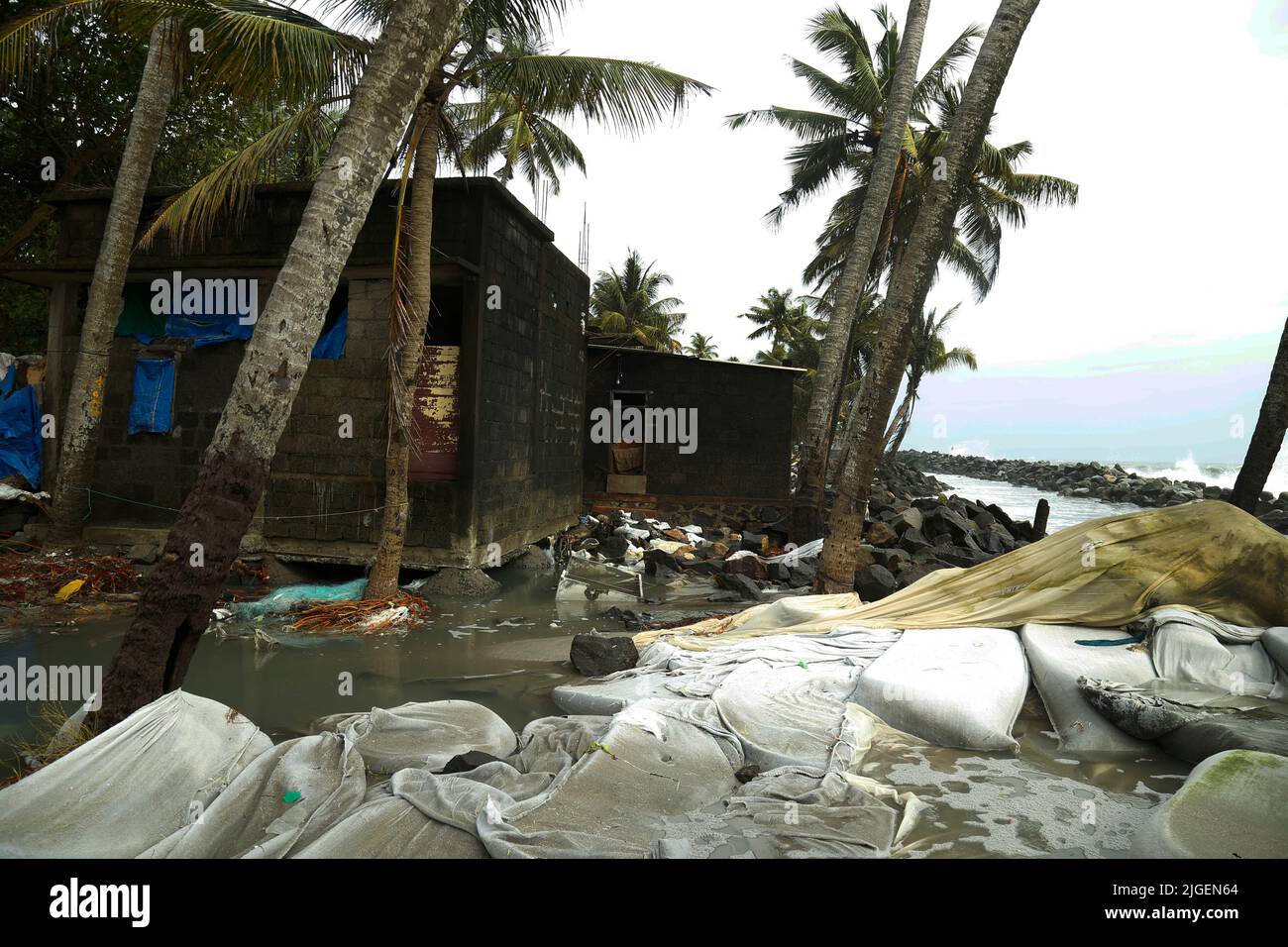 Kochi, India. 09th July, 2022. Chellanam in Ernakulam district is the ...