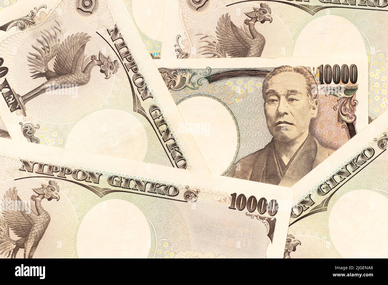 Group of Japanese banknote 10000 yen background Stock Photo - Alamy