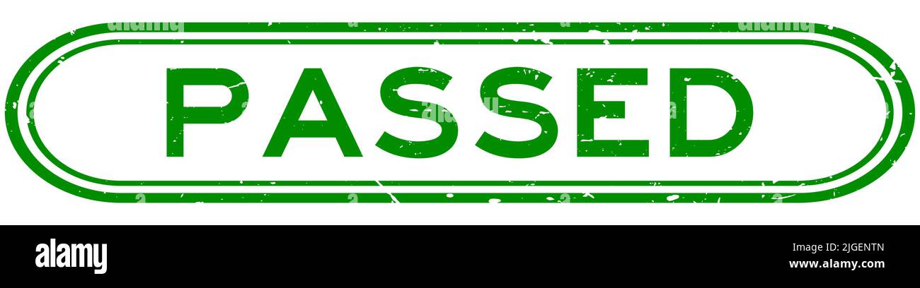 Grunge green passed word rubber seal stamp on white background Stock ...