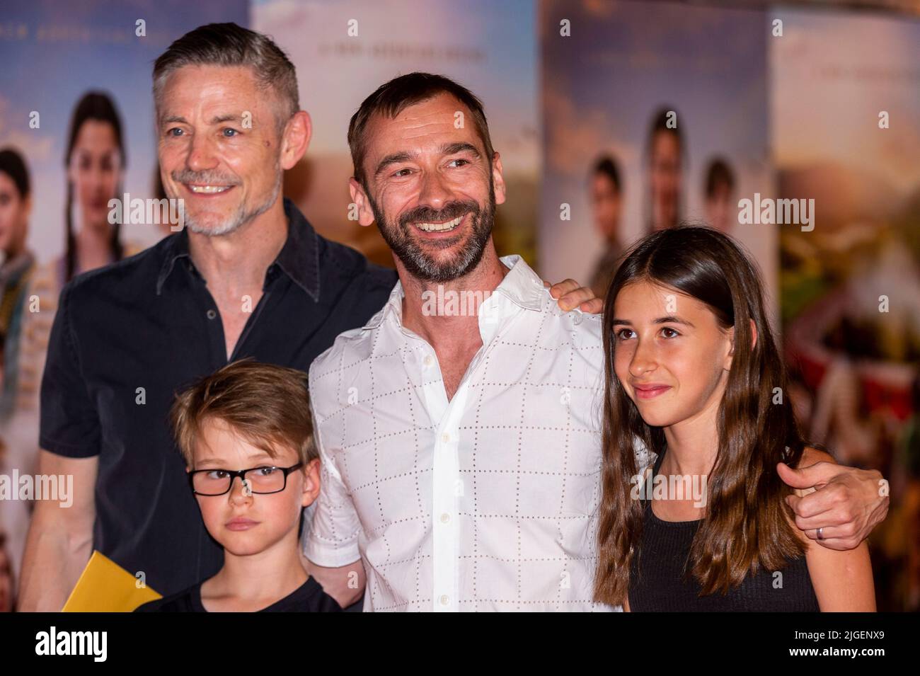London, UK. 10 July 2022. Actor (C) Charlie Condou and family attend ...