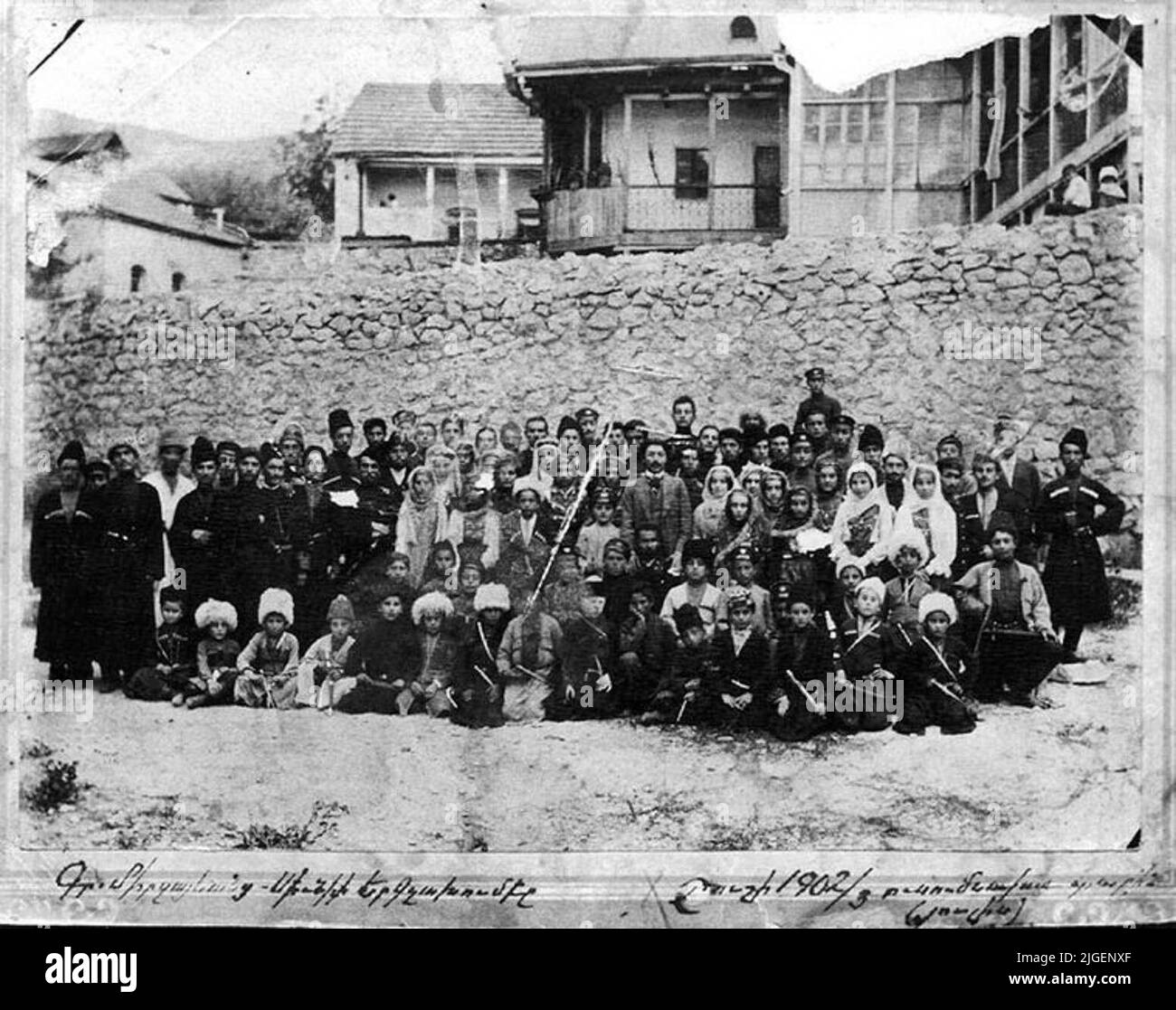 Armenian composer Grikor Mirzayan Suni with his chorus at Shushi in ...