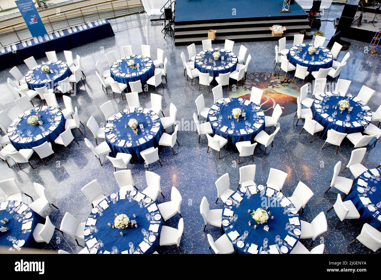 Tables set up for a wedding or formal dinner Stock Photo - Alamy