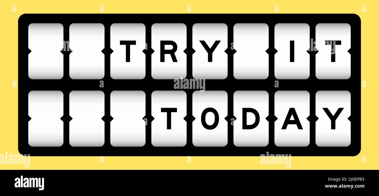 Black color in word try it today on slot banner with yellow color ...