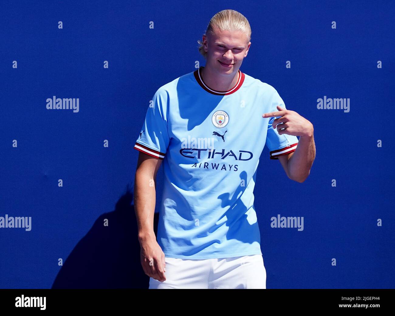 New Manchester City signing, Erling Haaland during a presentation of ...