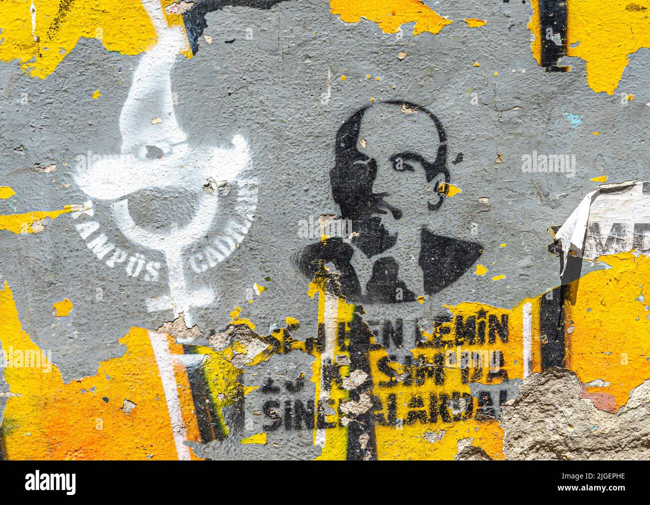 Mural honoring Vladimir Lenin in Istanbul. Street art, murals in ...