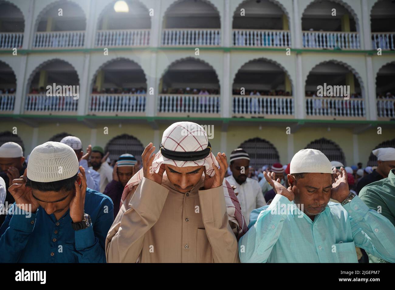 Kathmandu, NE, Nepal. 10th July, 2022. Nepali Muslims offer prayers as ...