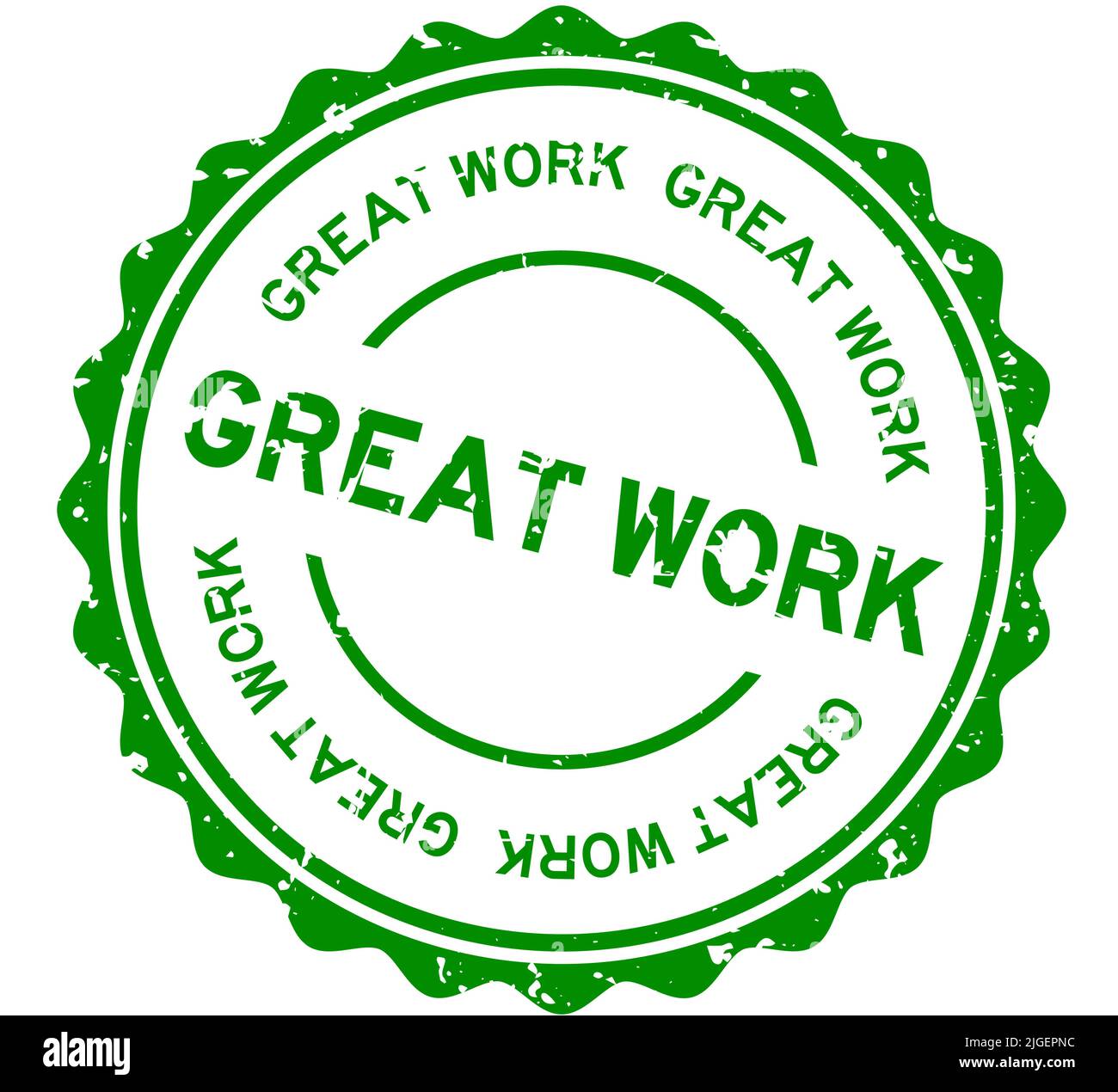 Grunge Green Great Work Word Round Rubber Seal Stamp On White grunge-green-great-work-word-round-rubber-seal-stamp-on-white