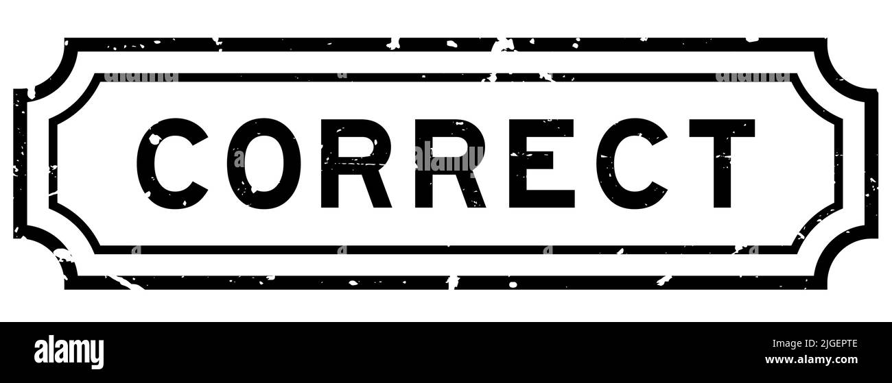 Grunge black correct word rubber seal stamp on white background Stock ...