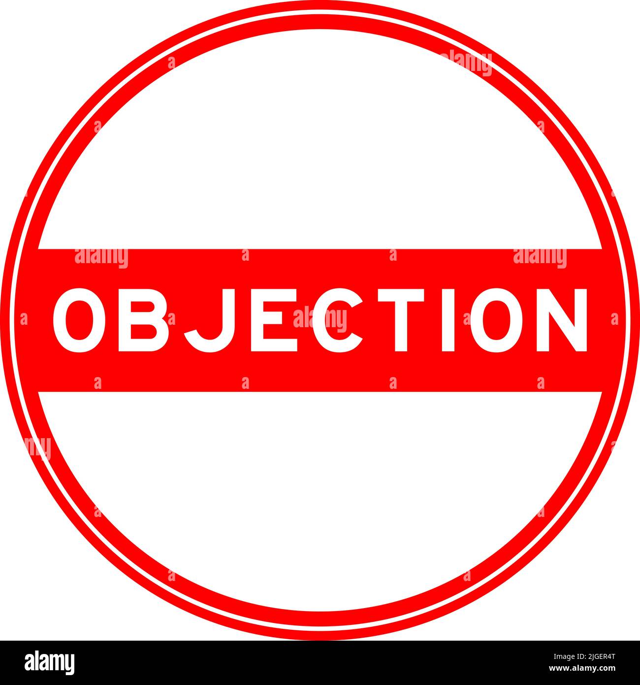 Red color round seal sticker in word objection on white background ...