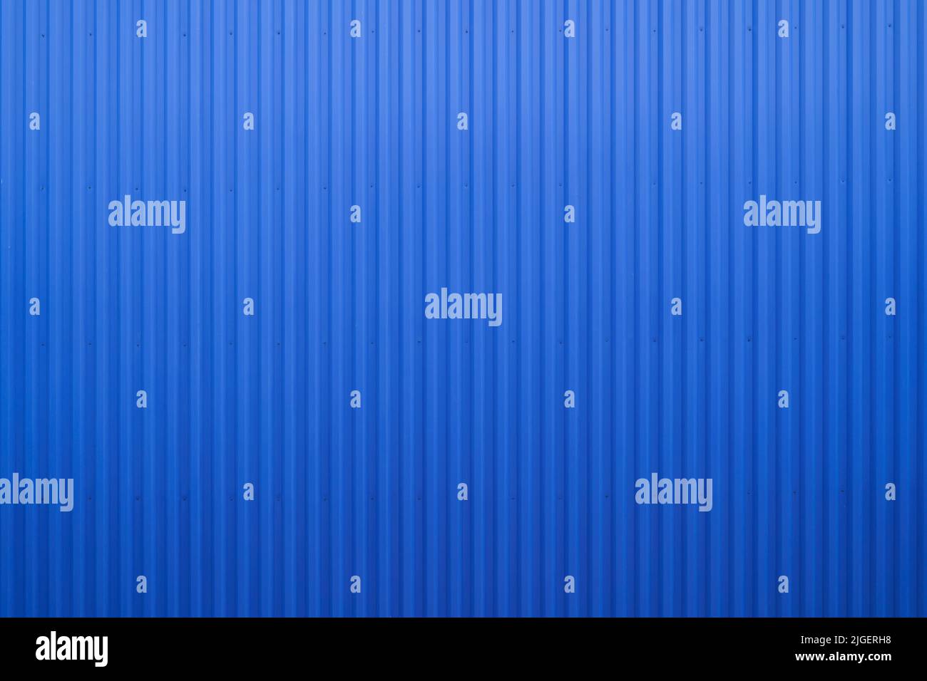 Empty exterior wall of warehouse made of Blue Corrugated metal texture ...