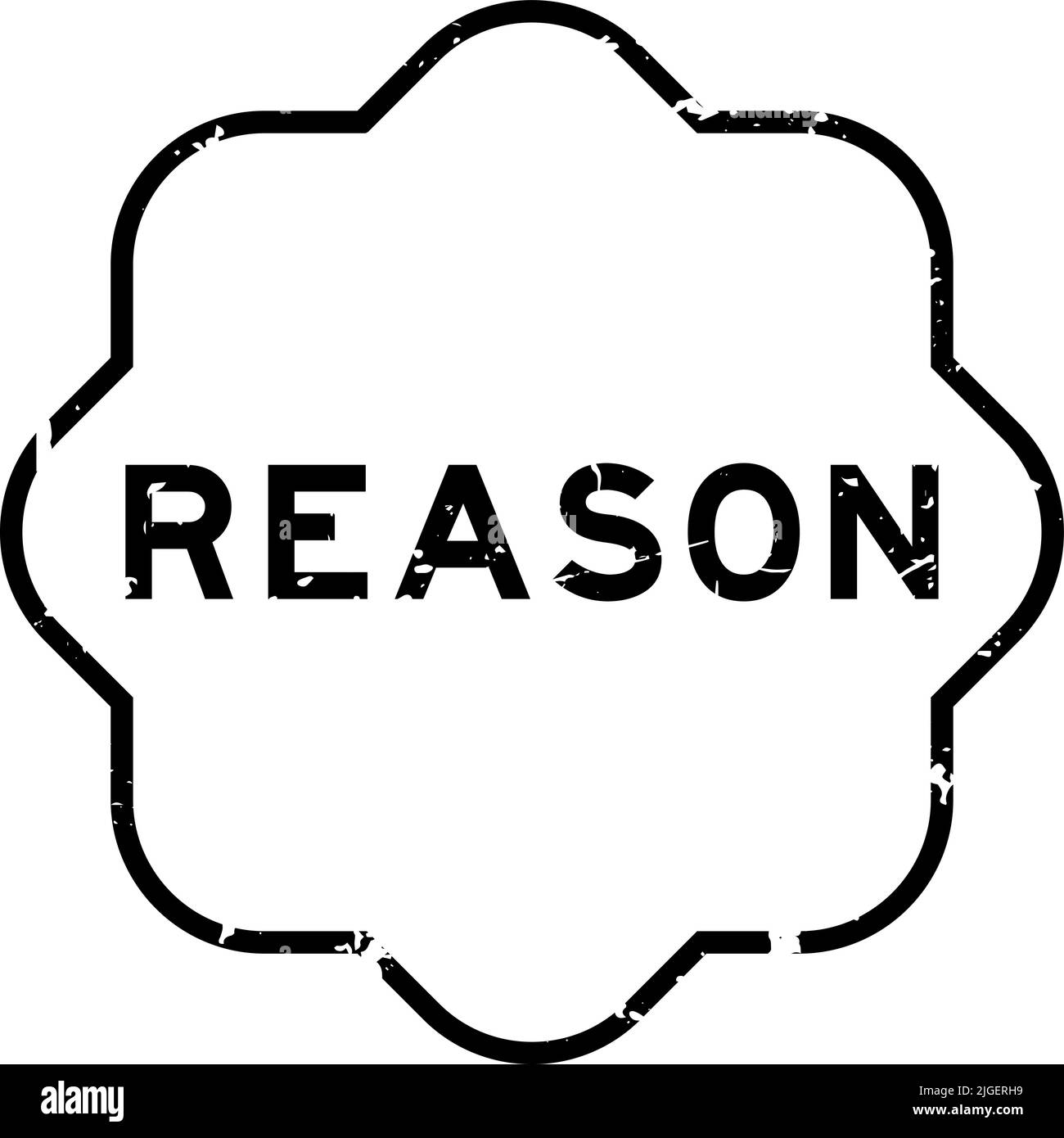 Grunge black reason word rubber seal stamp on white background Stock ...