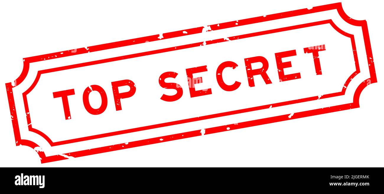 Grunge red top secret word rubber seal stamp on white background Stock ...