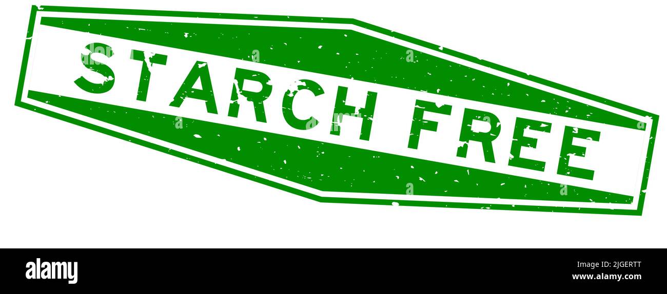 Grunge green starch free word hexagon rubber seal stamp on white background Stock Vector Image ...