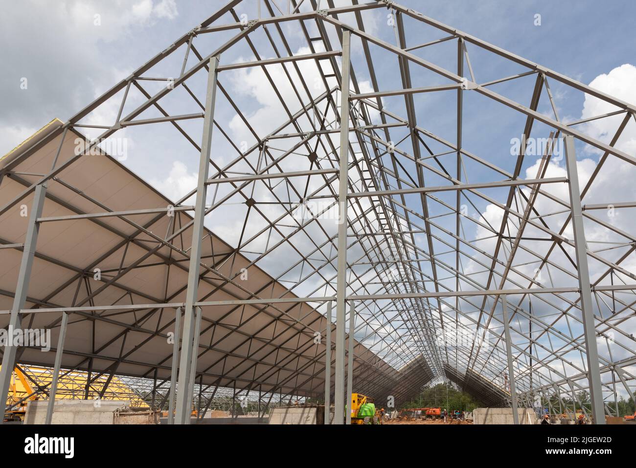 construction of a new modern dairy farm for cows Stock Photo - Alamy
