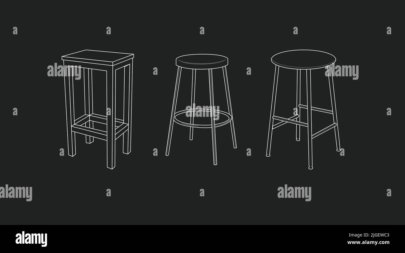 White kitchen stools Stock Vector Images - Alamy