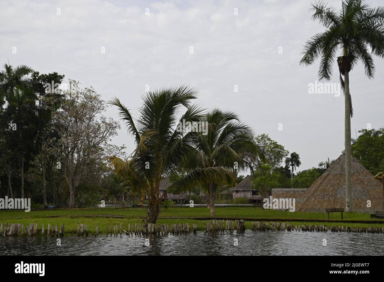 Tropical landscape with scenic view of the ancient Taino Village a ...