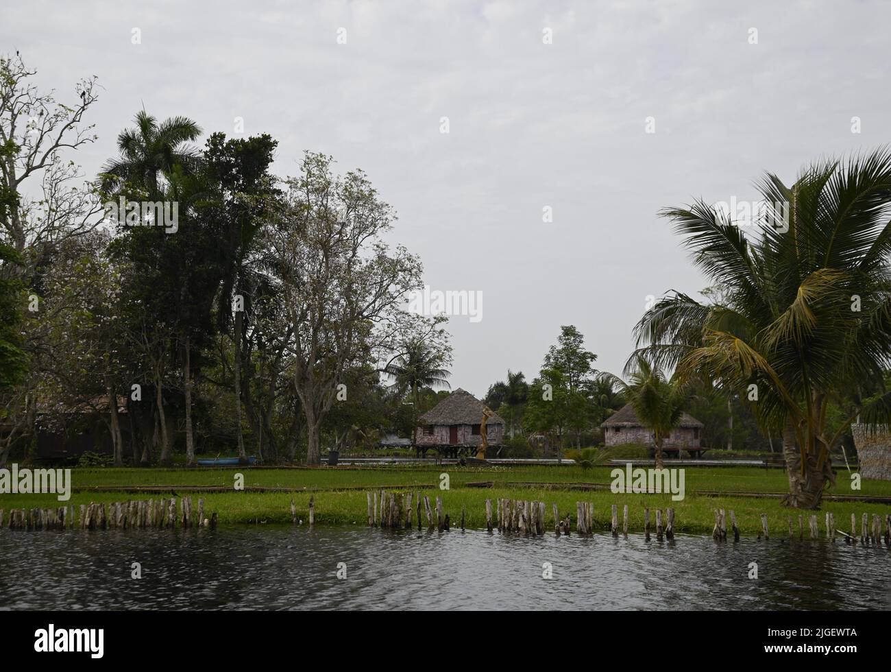 Tropical landscape with scenic view of the ancient Taino Village a ...