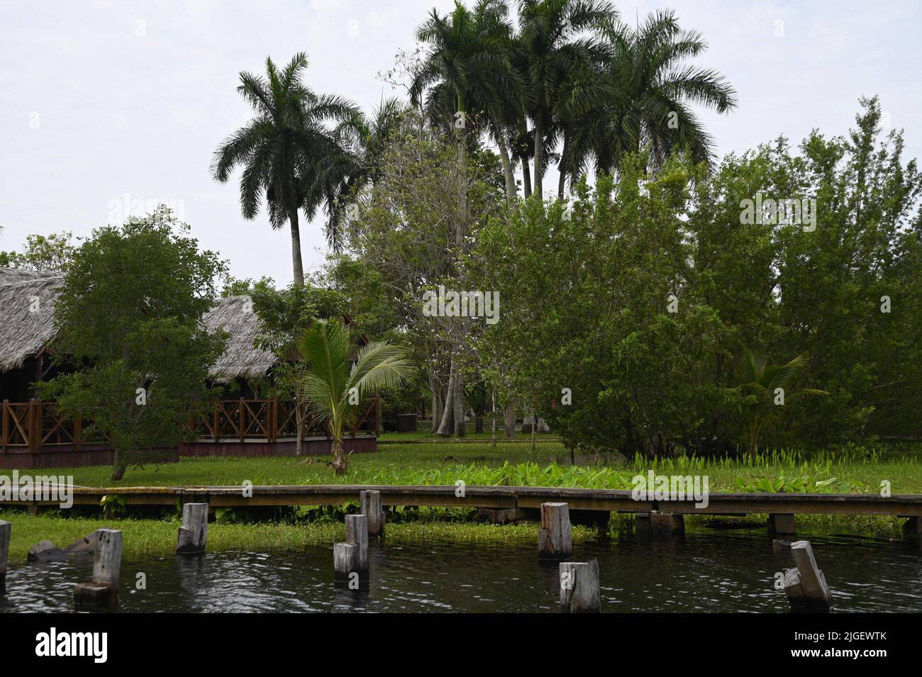 Tropical landscape with scenic view of the ancient Taino Village a ...