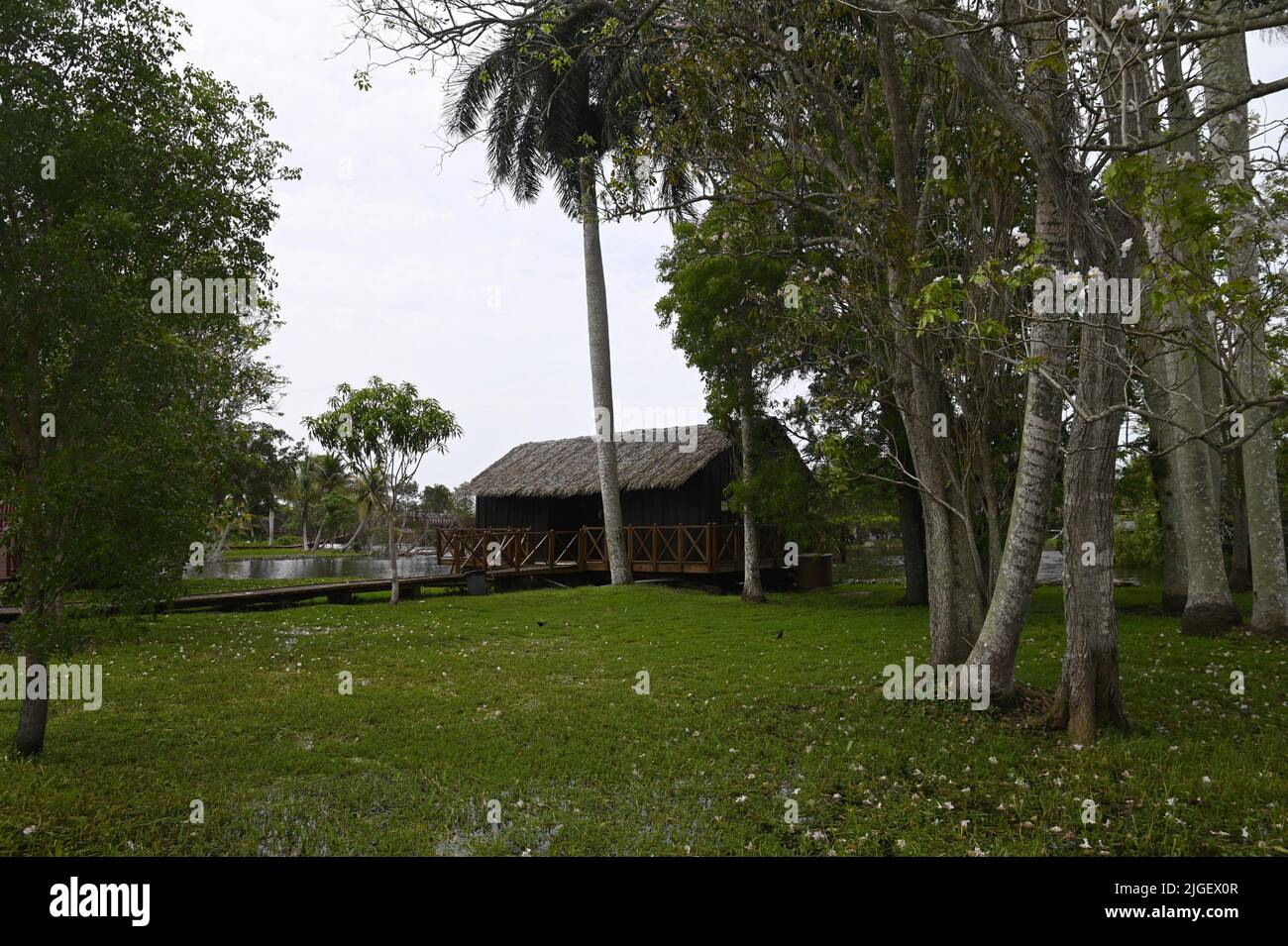 Tropical landscape with scenic view of the ancient Taino Village a ...