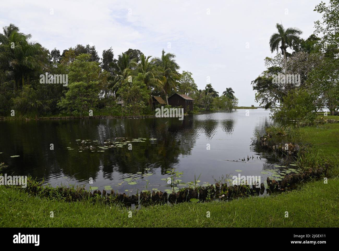 Tropical landscape with scenic view of the ancient Taino Village a ...