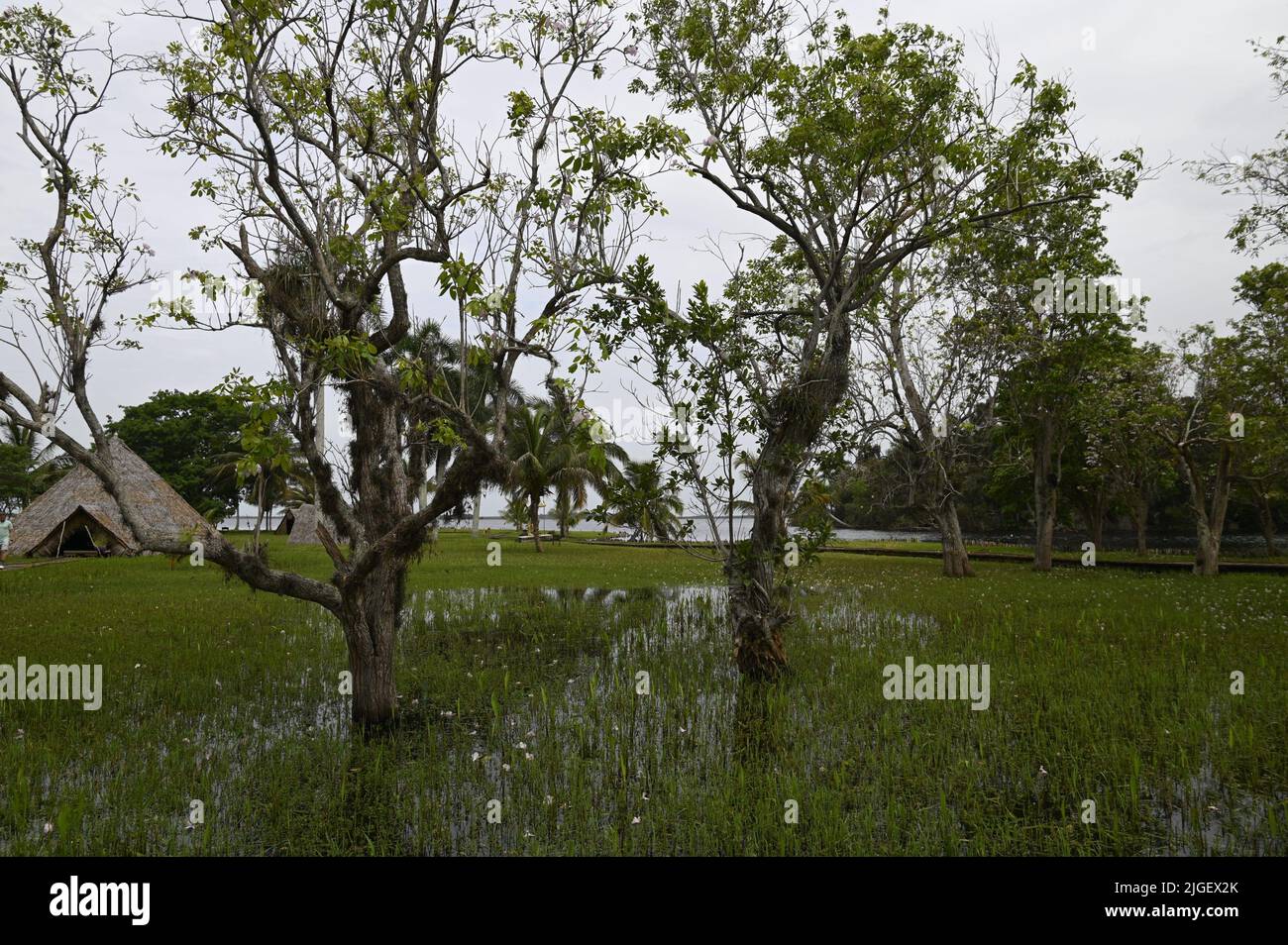 Tropical landscape with scenic view of the ancient Taino Village a ...