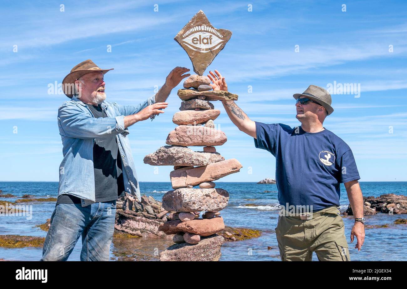 Competitors take part in the European Stone Stacking Championships 2022 ...