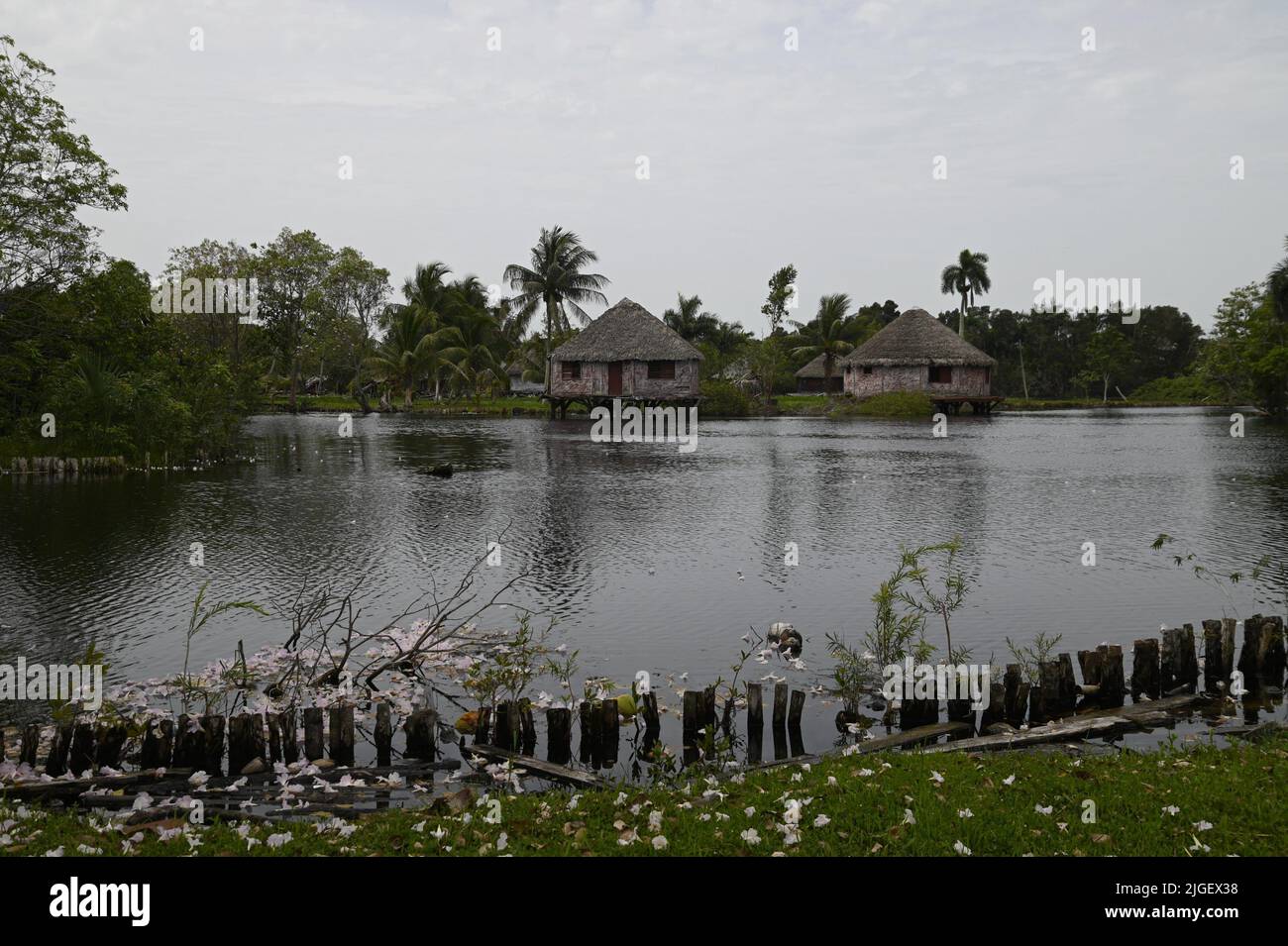 Tropical landscape with scenic view of the ancient Taino Village a ...
