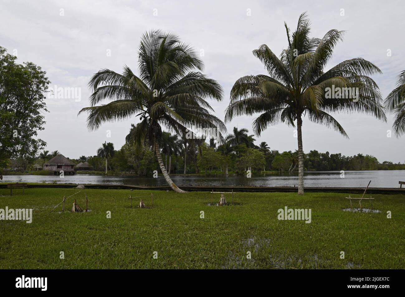 Tropical landscape with scenic view of the ancient Taino Village a ...