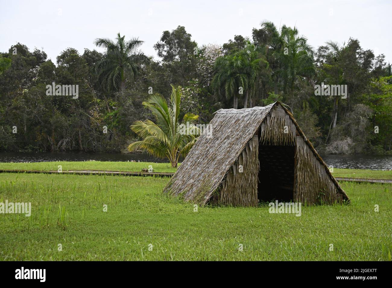 Tropical landscape with scenic view of the ancient Taino Village a ...