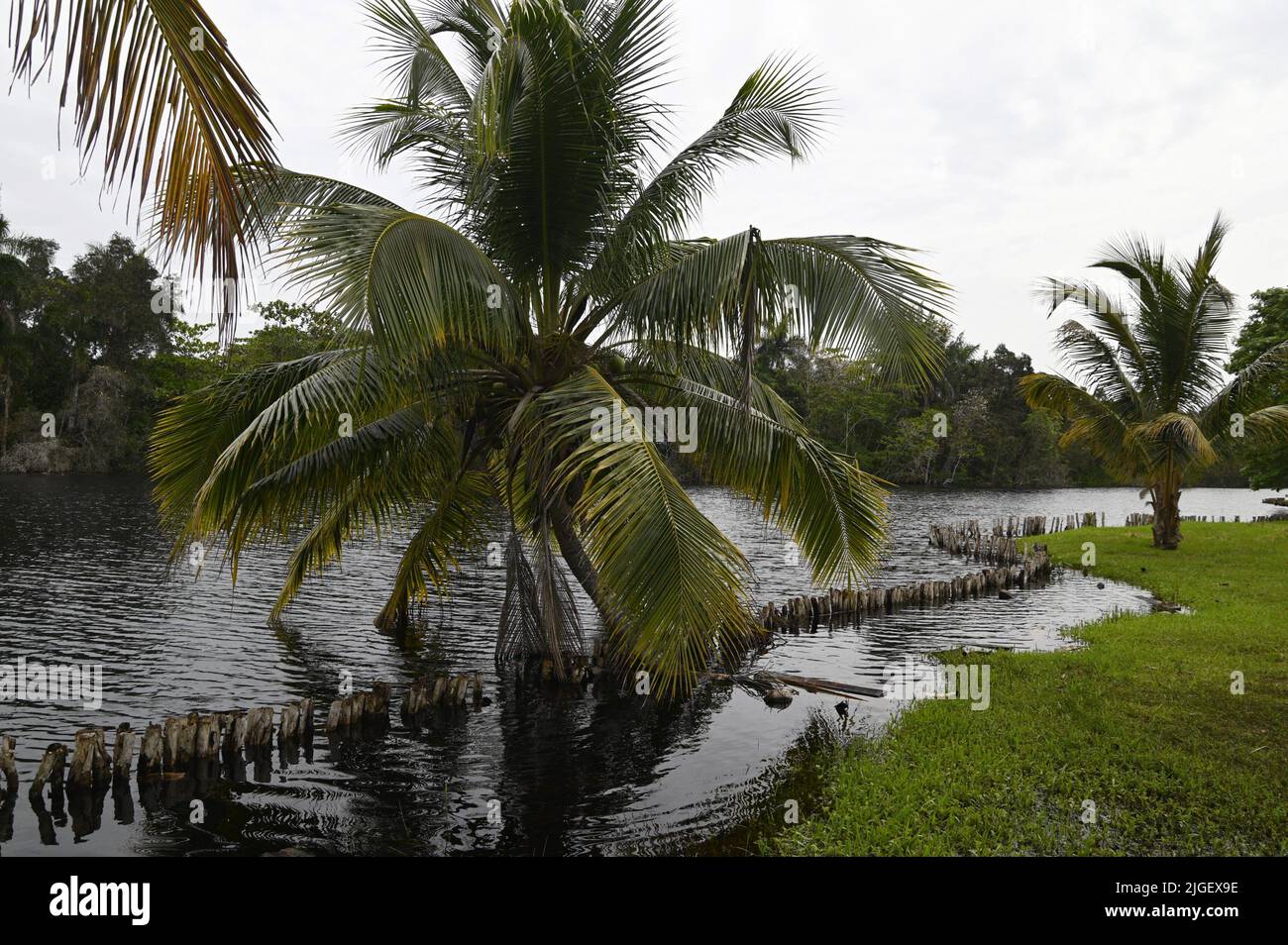 Tropical landscape with scenic view of the ancient Taino Village a ...