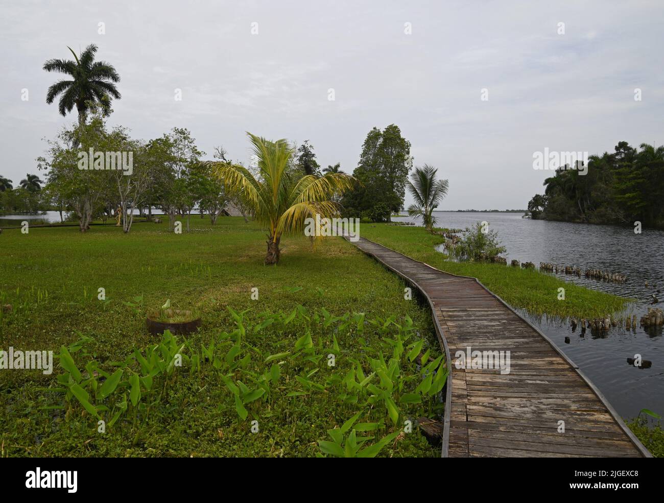 Tropical landscape with scenic view of the ancient Taino Village a ...