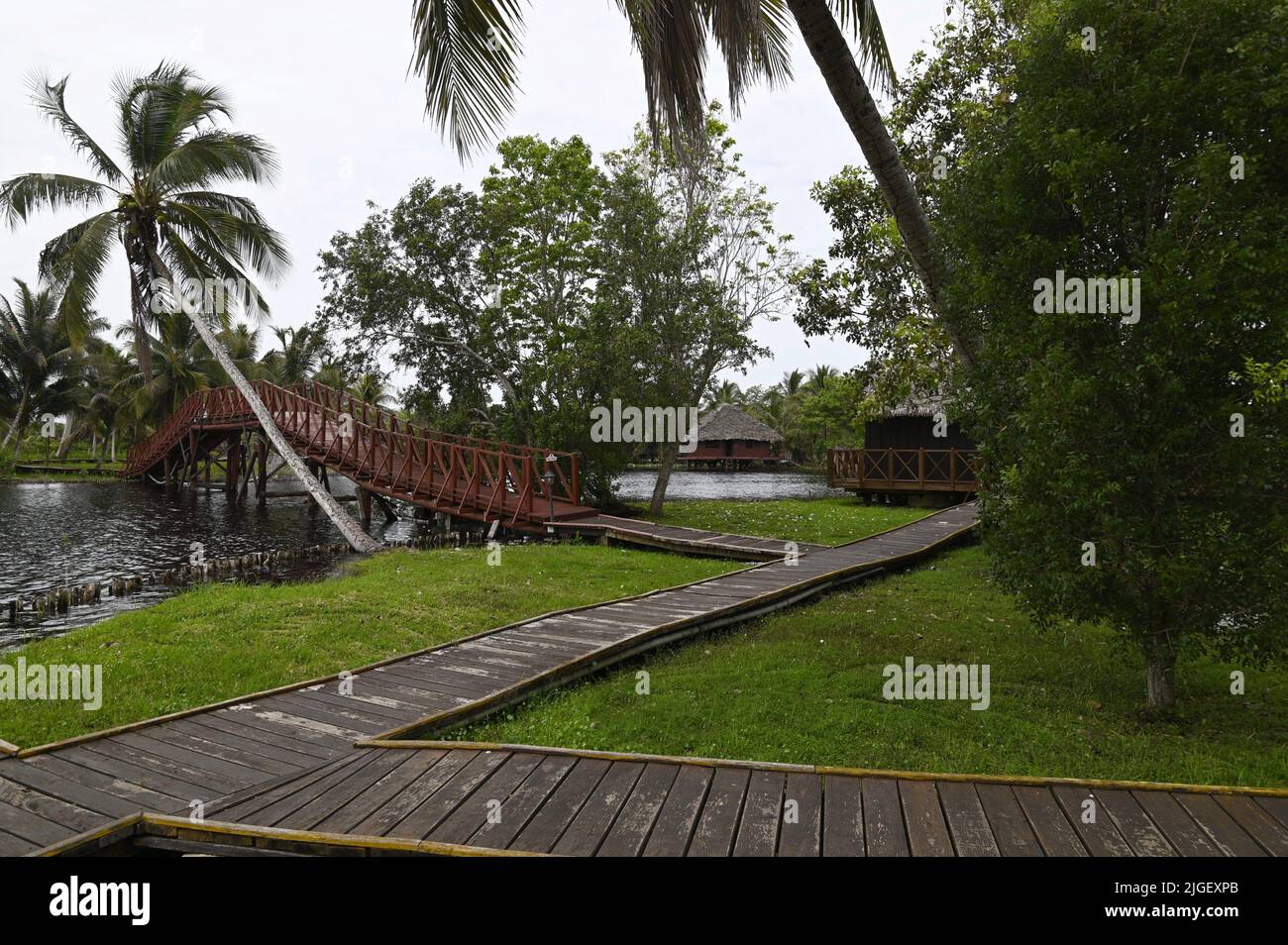 Tropical landscape with scenic view of the ancient Taino Village a ...