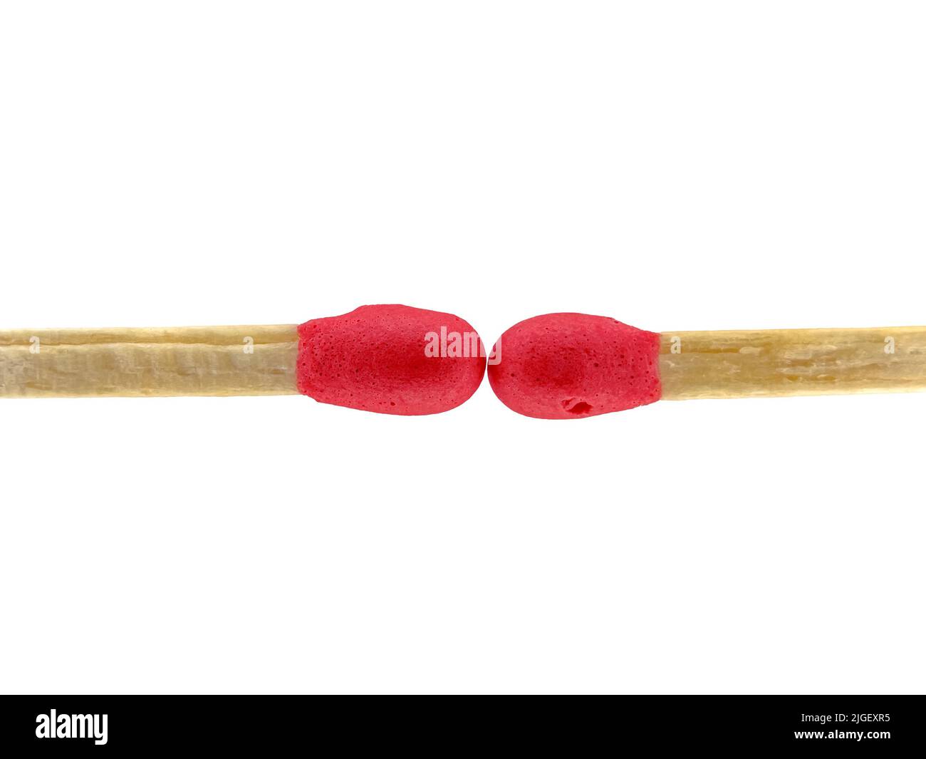 Two matches close-up, isolated white background Stock Photo - Alamy