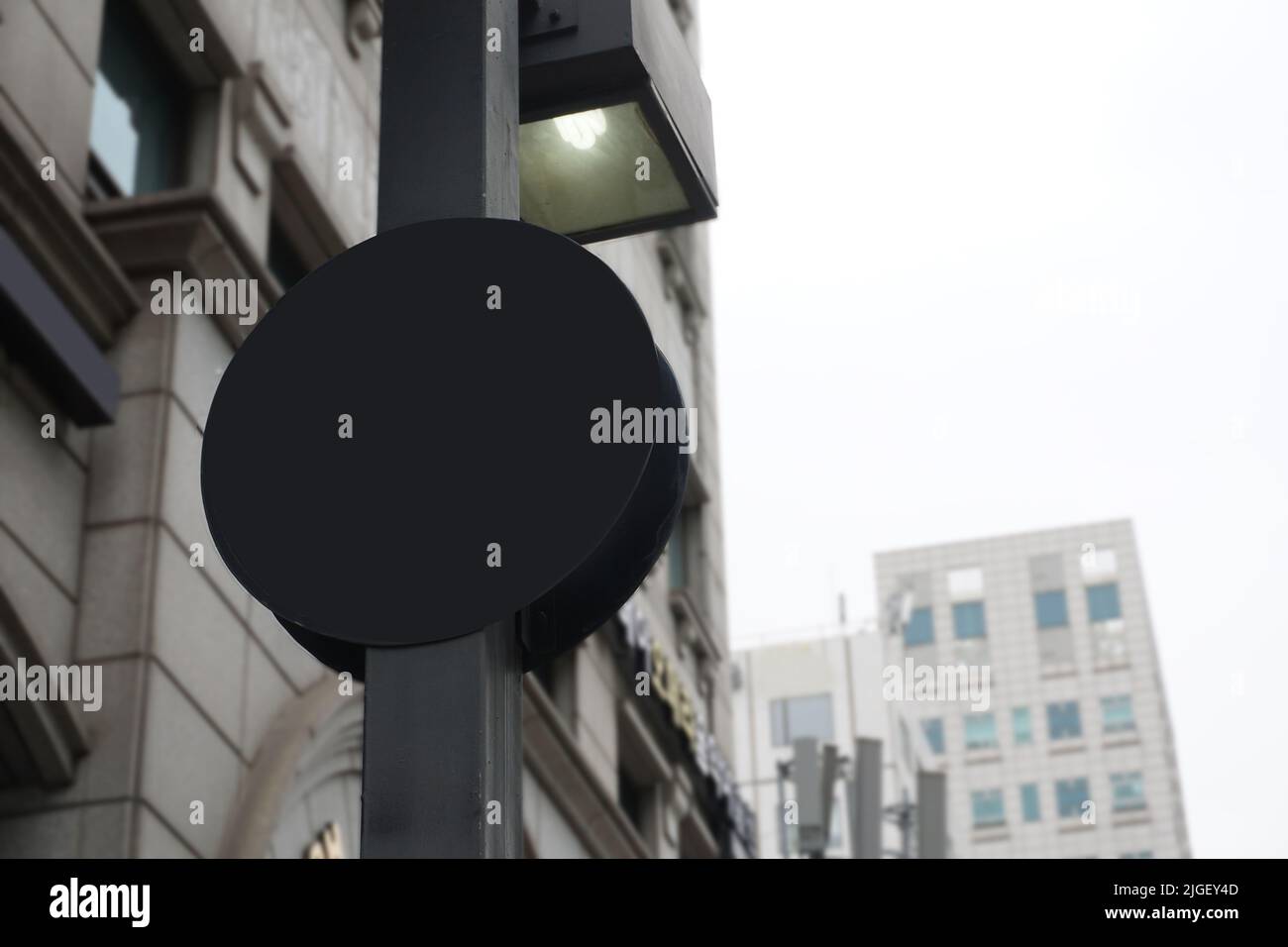 Street lamp sign mock-up ad photo Stock Photo - Alamy