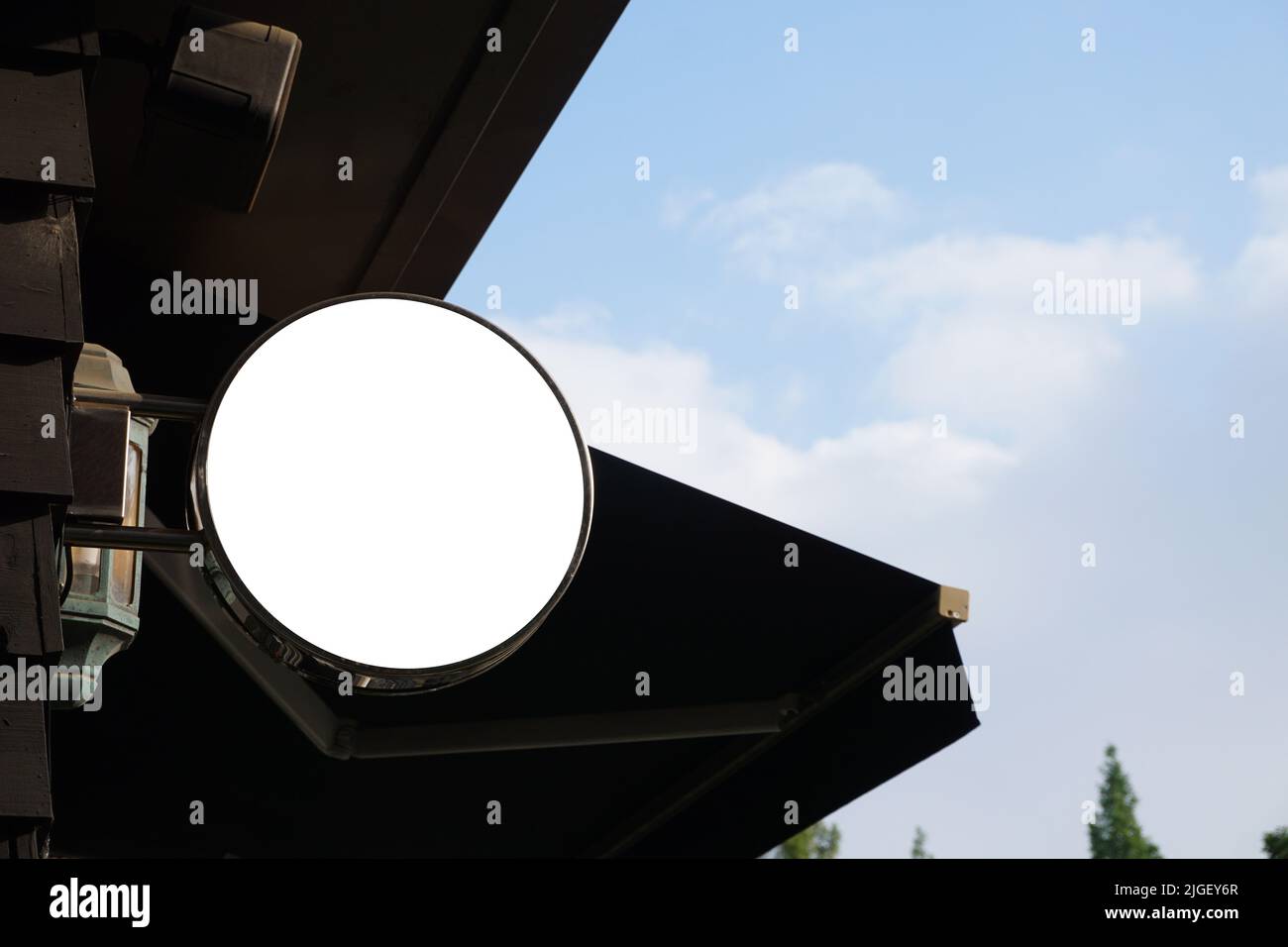 Street lamp sign mock-up ad photo Stock Photo - Alamy