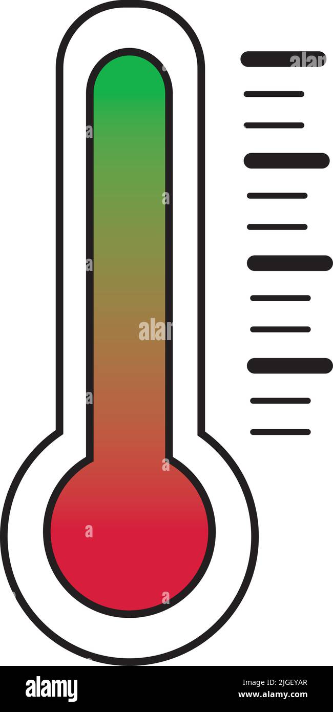 A vertical thermometer vector design showing tempreture from hot to ...