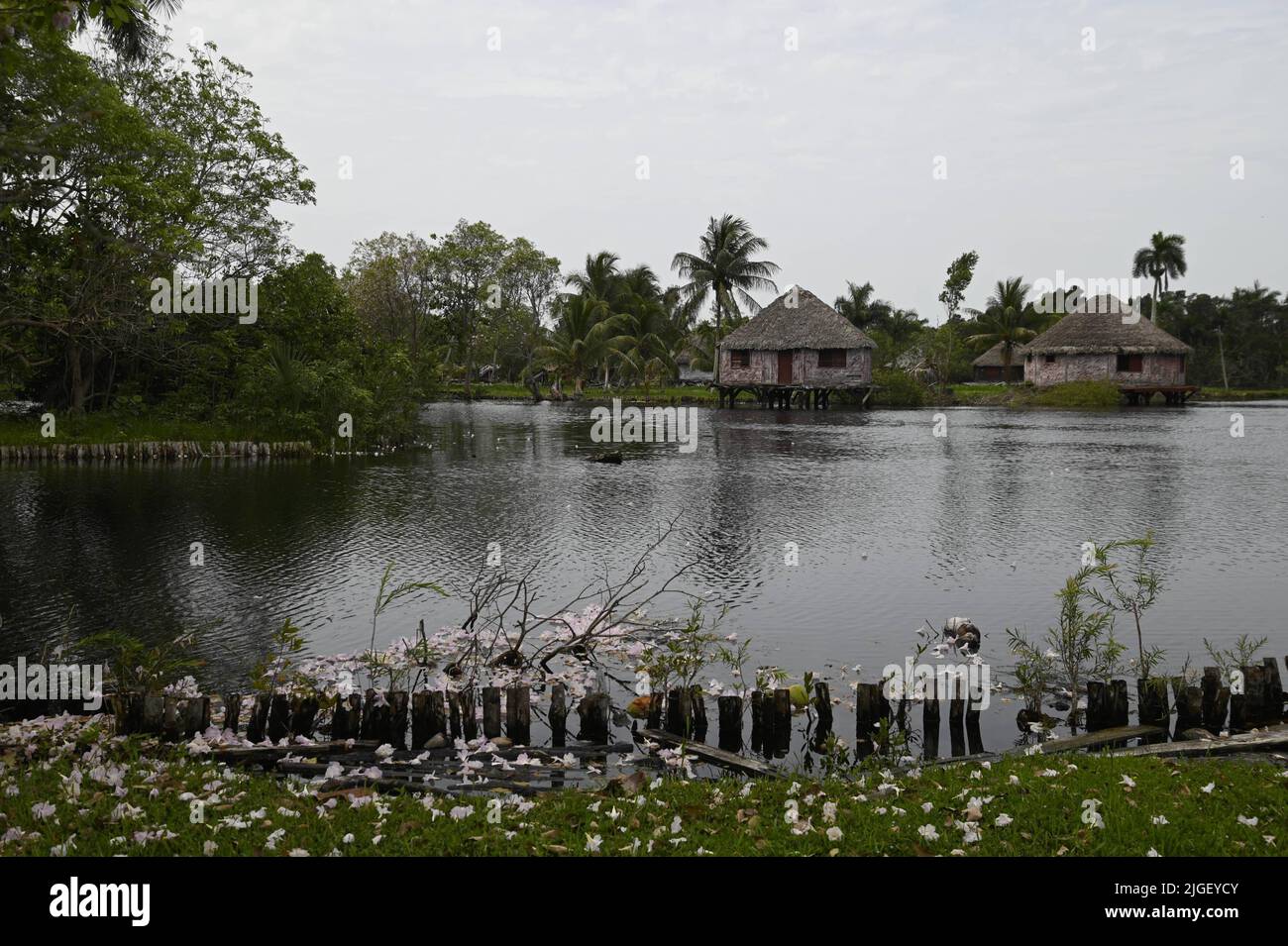 Tropical landscape with scenic view of the ancient Taino Village a ...