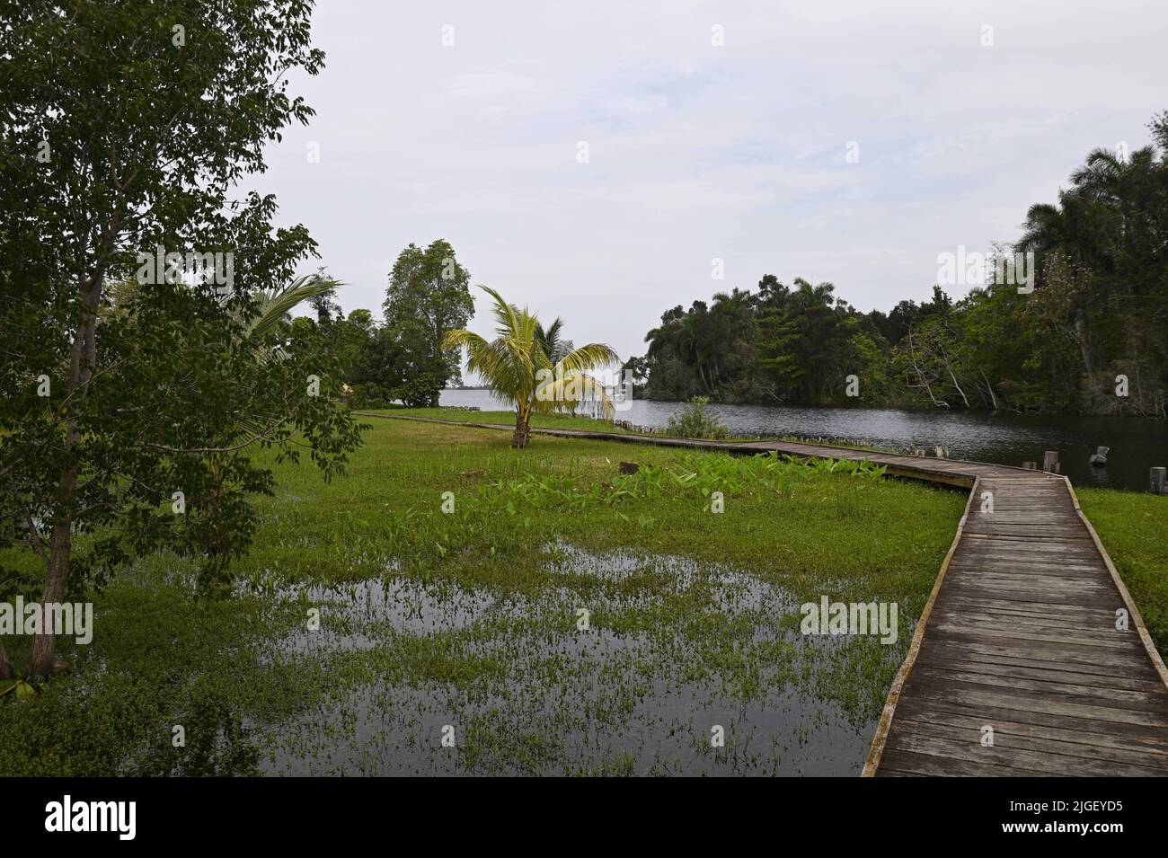 Tropical landscape with scenic view of the ancient Taino Village a ...