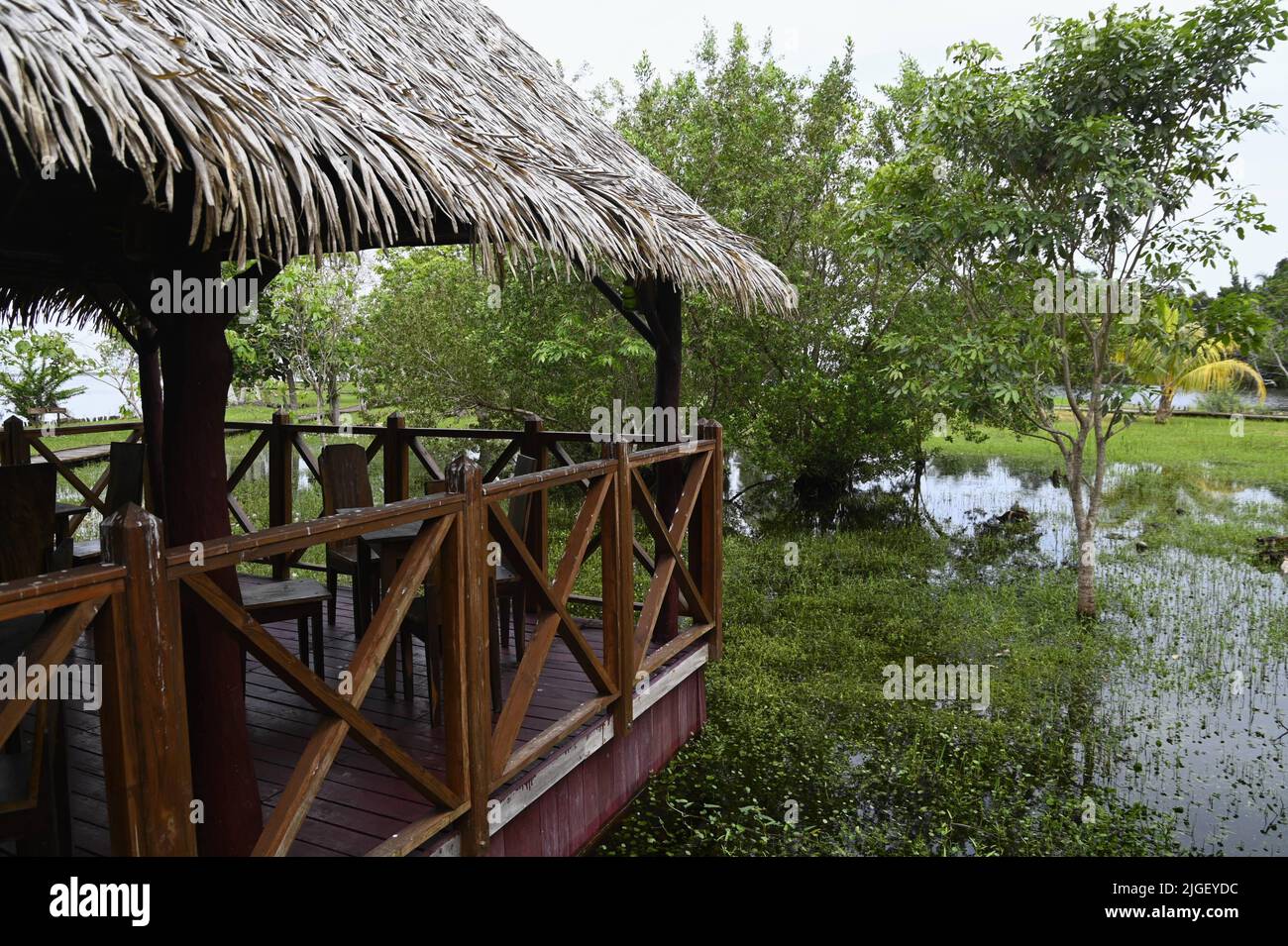 Tropical landscape with scenic view of the ancient Taino Village a ...