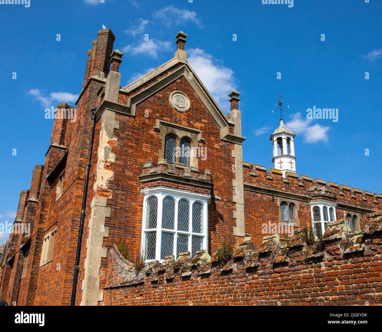 View of the beautiful Trinity Hospital building in the village of Long ...