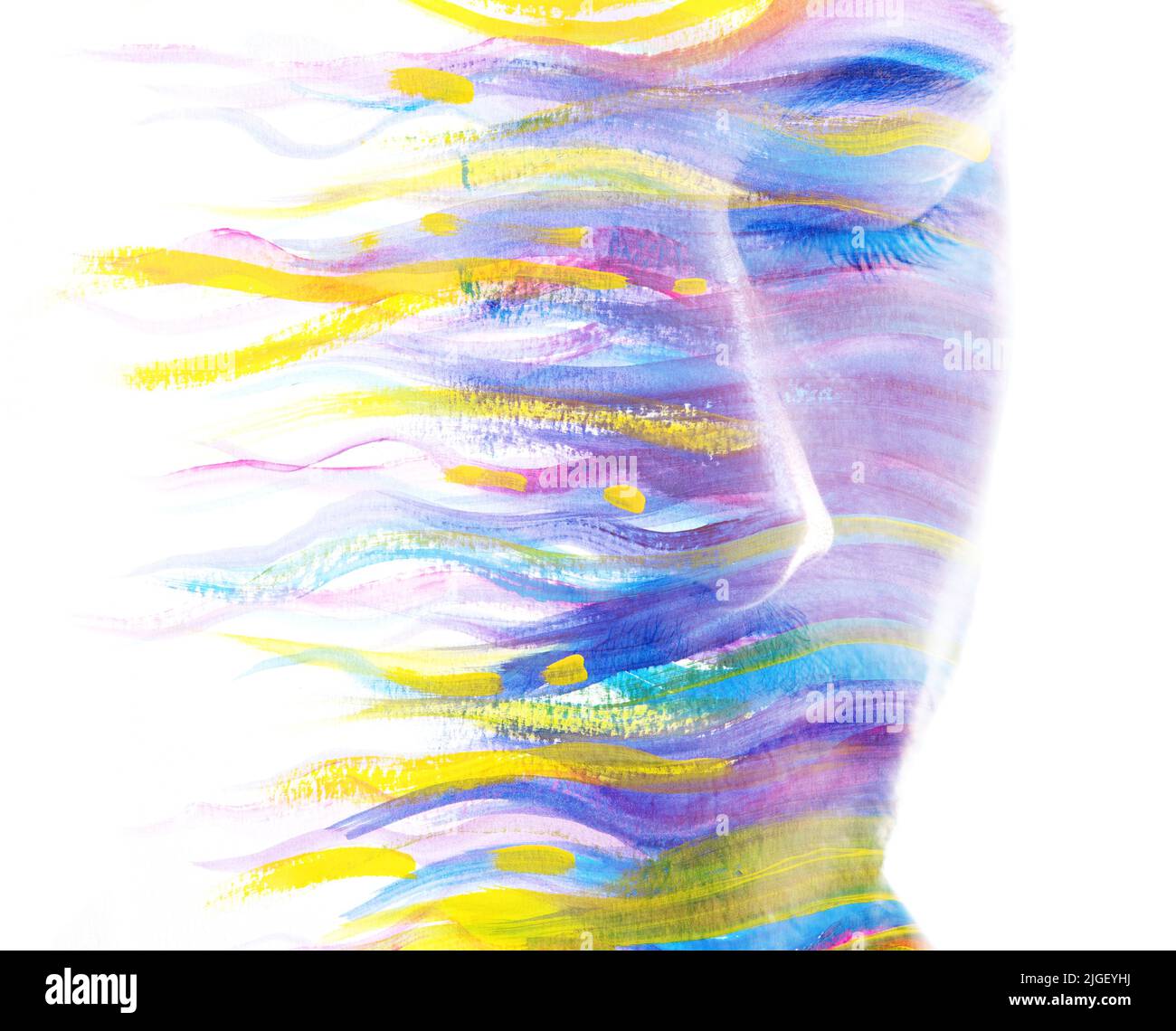 Paintography portrait. Waves of joy Stock Photo - Alamy