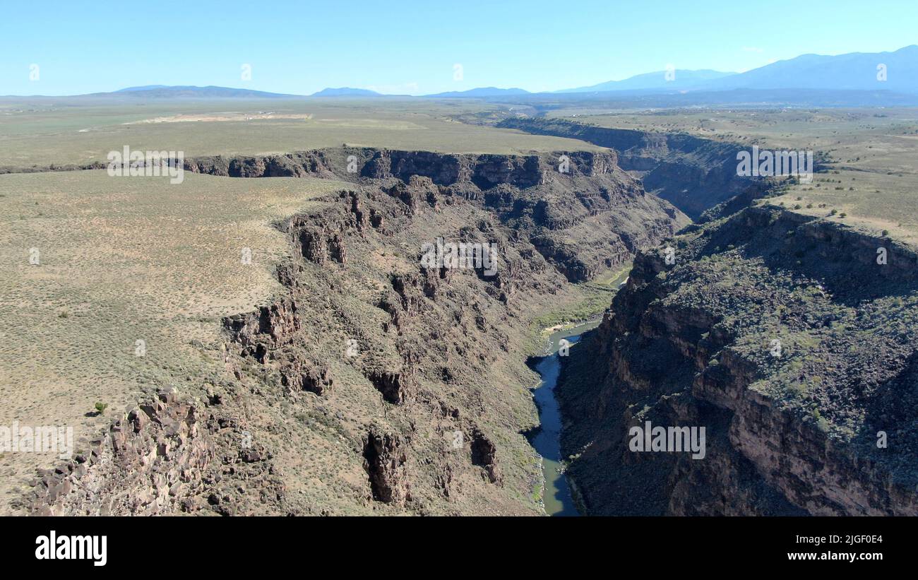 An aerial view of rocky cliffs over Rio Grande River Stock Photo - Alamy