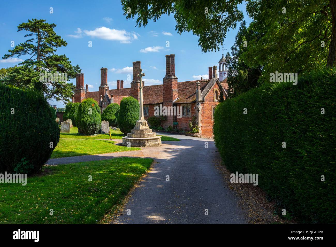 Suffolk, UK - August 11th 2021: View from Holy Trinity churchyard ...