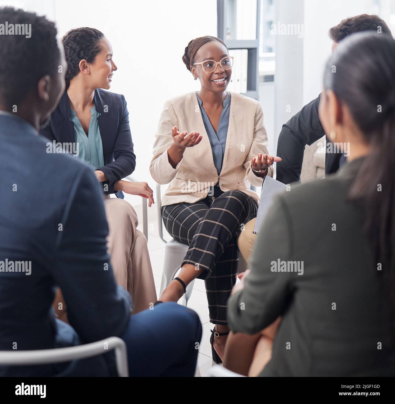 What do you guys think about that. a group of businesspeople in a ...