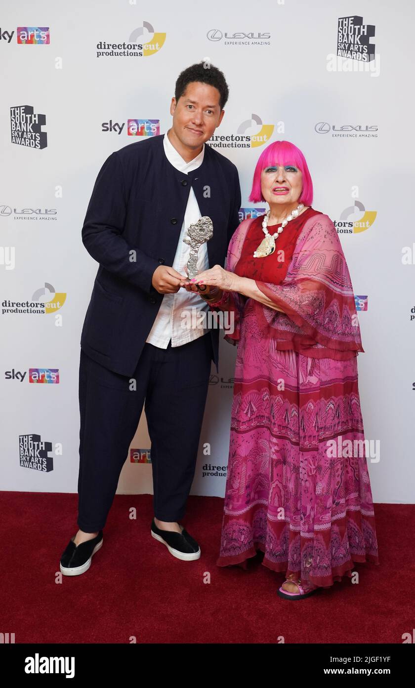 Michael Armitage wins the Visual Art award , presented by Sandra Rhodes ...