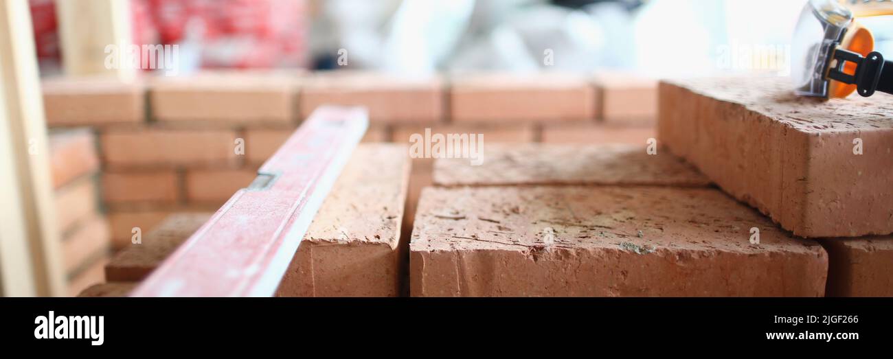 Blocks placed on unfinished structure, renovation in new apartment ...
