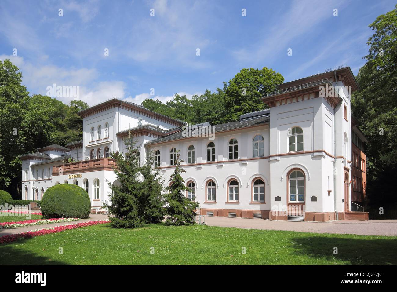Neo-Renaissance bath house built in 1870 in Bad Soden, Taunus, Hesse ...