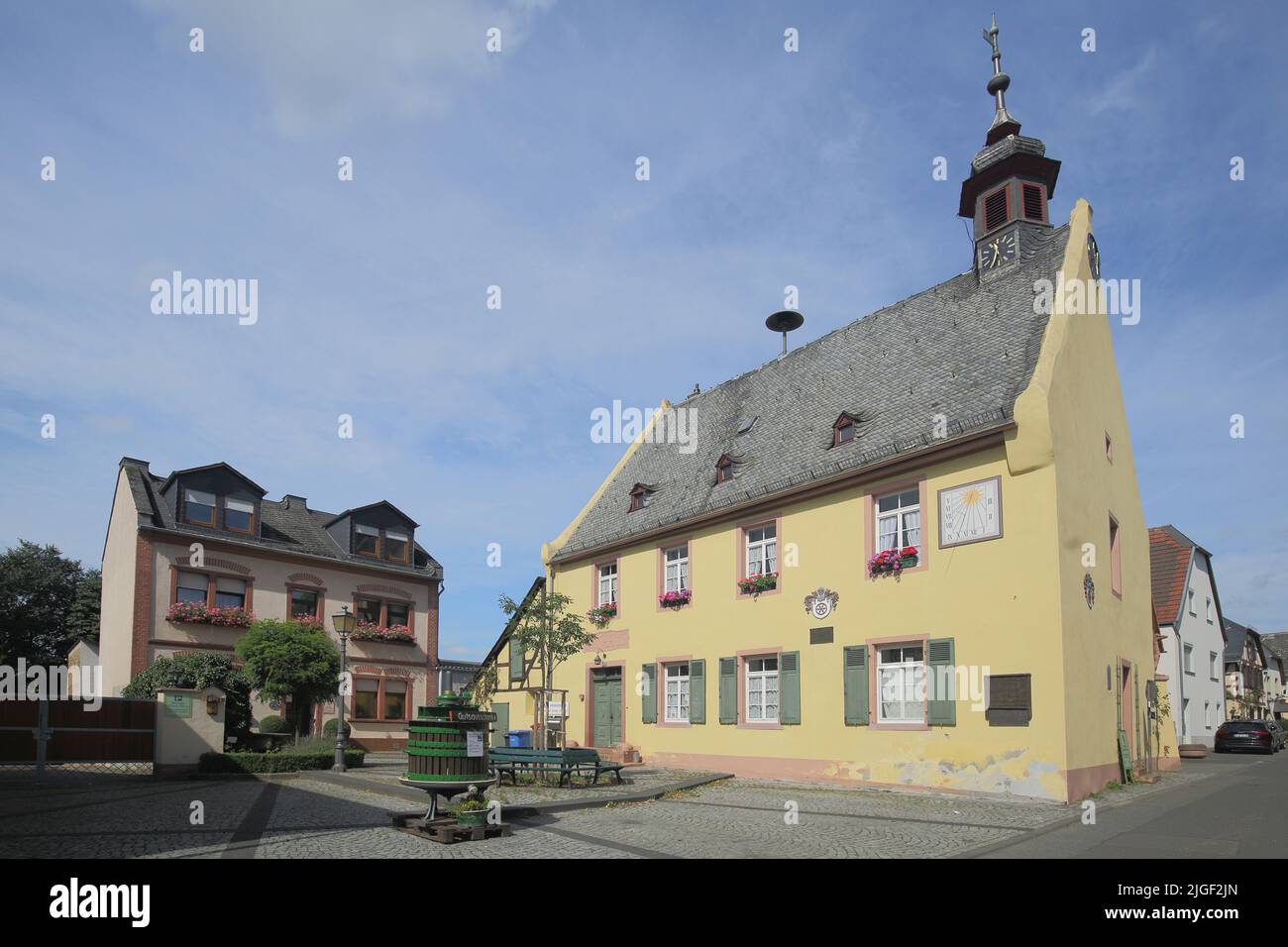 City Hall in Johannisberg, Geisenheim, Rheingau, Taunus, Hesse, Germany ...